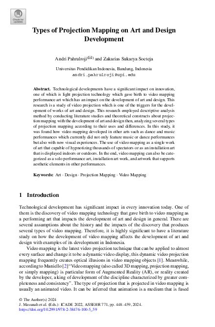 Pdf Types Of Projection Mapping On Art And Design Development