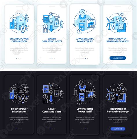 Smart Grid Set Night And Day Mode Onboarding Mobile App Stock Vector 4658602 Crushpixel