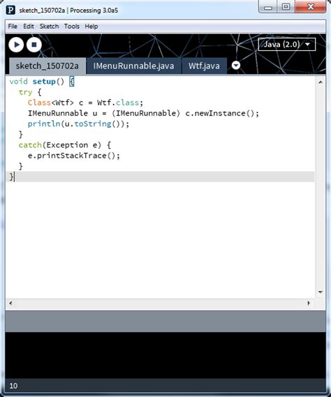 Java Unhandled Exception Type InstantiationException In Processing Org Stack Overflow
