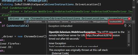 C Selenium Webdriver Not Respecting Debugger Port Stack Overflow
