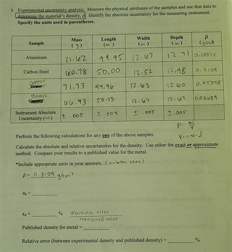 Solved Experimental Uncertainty Analysis Measure The Chegg