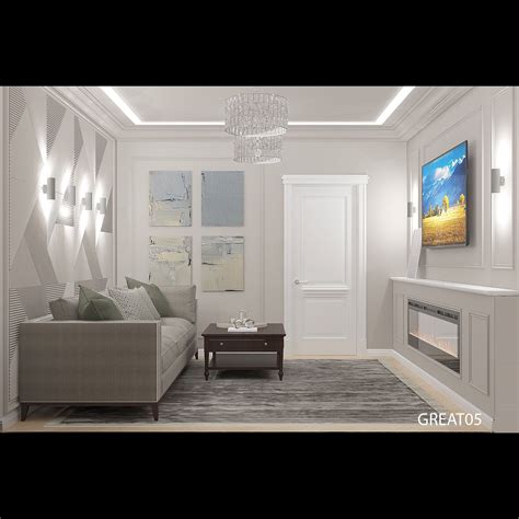 Маленький зал зал интерьер неоклассика Проектирование интерьеров Комната дизайна Дизайн