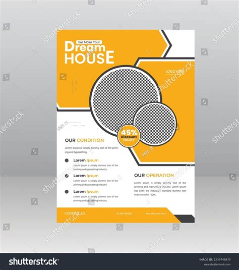 Home Development Flyer Template Photo Construction Stock Vector