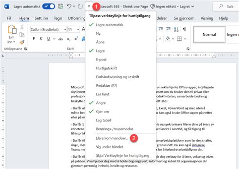 Hvordan Bruke Shrink One Page I Word