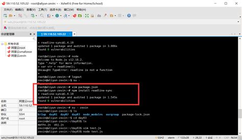 【linux系统（ubuntu16 04）】node js中使用npm命令安装readline sync模块实现用户键盘输入 readline