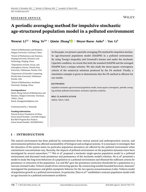 A Periodic Averaging Method For Impulsive Stochastic Age‐structured Population Model In A
