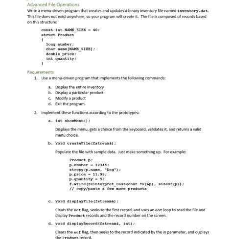 Solved I Need Help With Advanced File Operations In C