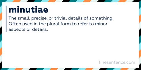 Minutiae Definition Meaning And Examples In English