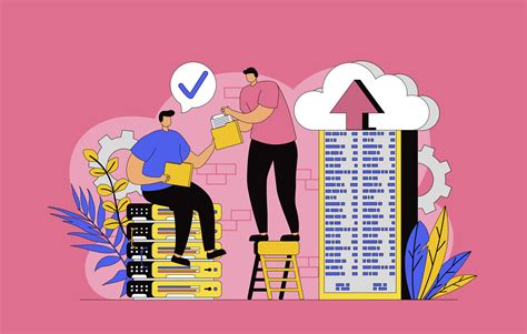 Data Center Technology Concept With Modern Flat Design For Web