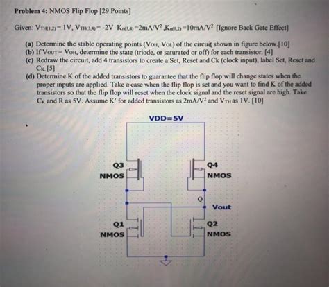 Problem NMOS Flip Flop Points Given Chegg Com