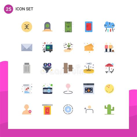 25 Thematic Vector Flat Colors And Editable Symbols Of School Online New Mobile Play Stock