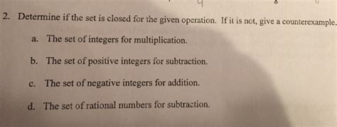 Solved Determine If The Set Is Closed For The Given Chegg