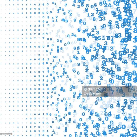 Numerical Data Visualization With A Gradient Of Blue Numbers On A White