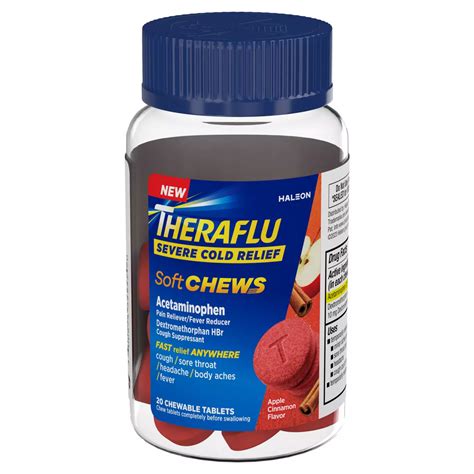 Theraflu Severe Cold Relief Chewable Tablets Apple Cinnamon Shop Cough Cold And Flu At H E B