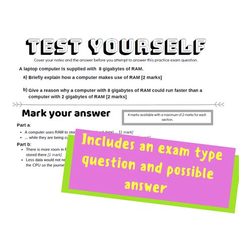 Memory And Storage Knowledge Organiser Teaching Resources