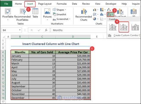 How To Create Column And Line Chart In Excel Step By Step Exceldemy