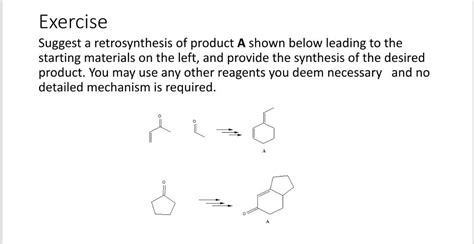 Solved Exercise Suggest A Retrosynthesis Of Product A Shown