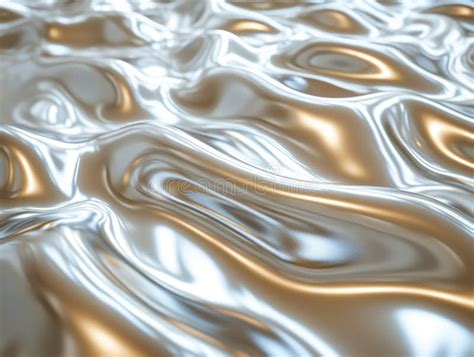 Smooth Silver Metallic Texture, Liquid Metal, Mercury or Gallium, with Shiny Light Reflection ...