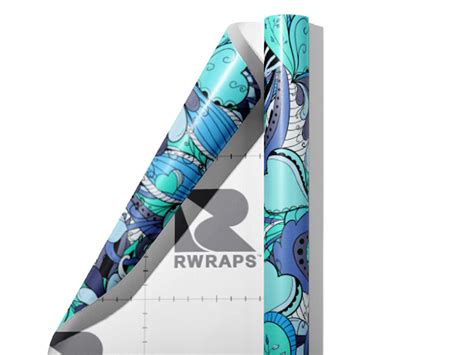 Rwraps™ Disappearing Tears Geometric Floral Vinyl Wrap Floral Print