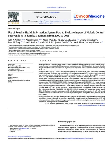 Pdf Use Of Routine Health Information System Data To Evaluate Impact Of Malaria Control
