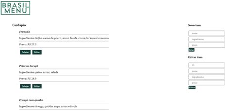 GitHub Caroline Thais API Brasil Menu API Rest