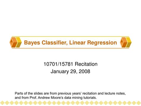 Ppt Bayes Classifier Linear Regression Powerpoint Presentation