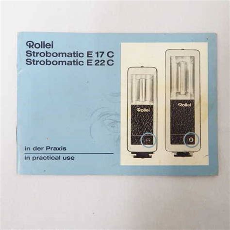 Art And Photography Rollei Strobomatic E 17 C Strobomatic E 22 C Instruction Manual For Sale