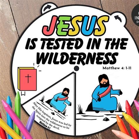 Jesus Tempted In The Desert Bible Wheel Craft Matthew 4 1 11 Story