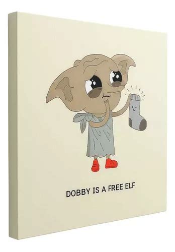 Cuadro Harry Potter Dobby Elfo Libre Y Feliz 30x30 Meses Sin Interés