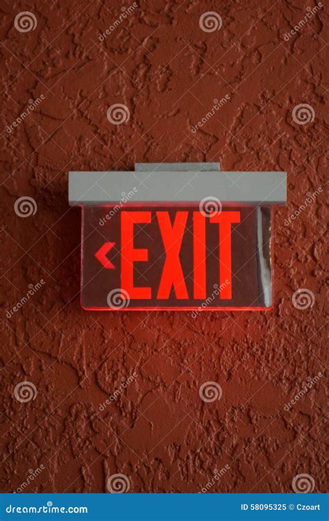 Red Exit Sign Stock Image Image Of High Exit Directions