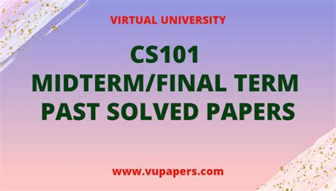 Cs101 Midterm Past Papers Cs101 Final Term Past Papers