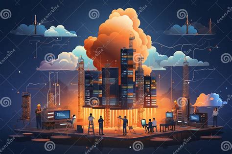 Illustration Of Serverless Computing And Functions Picture Stock Illustration Illustration Of