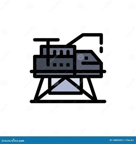 Construction Engineering Laboratory Platform Flat Color Icon Vector