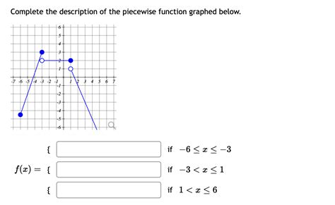 solved complete the description of the piecewise function