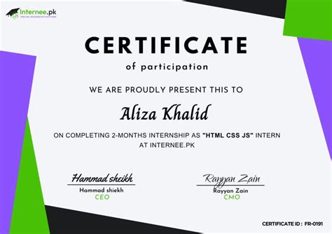 Aliza Khalid On Linkedin Webdevelopment Internship Html Css Js