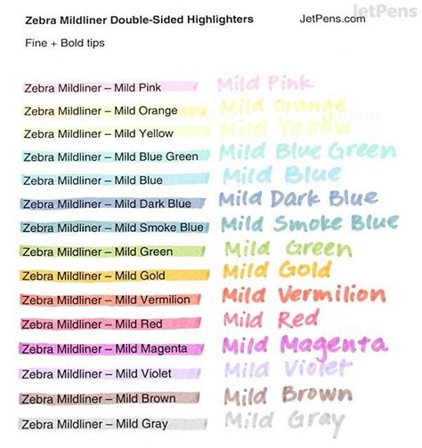 Pin By Charisma Riley On Color Palettes Zebra Mildliner Mildliner Highlighters Mildliner