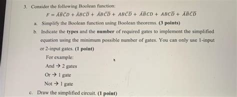 Solved 3 Consider The Following Boolean Function F Abcd