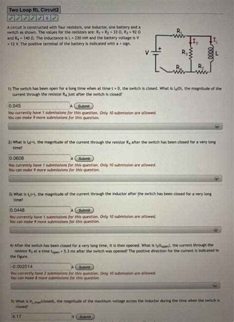 Solved Two Loop RL Circuit A Circuit Is Constructed With Chegg Com