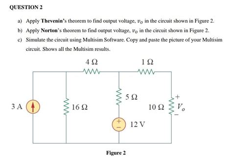 Solved A Apply Thevenins Theorem To Find Output Voltage