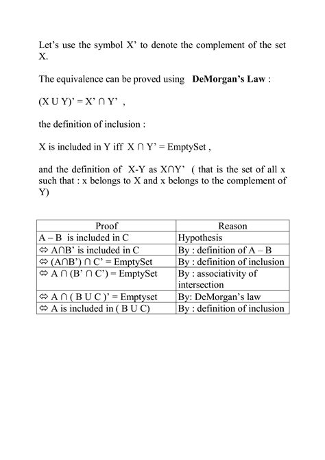 Discrete Mathematics Proof That A − B ⊆ C If And Only If A ⊆ B ∪ C Mathematics Stack