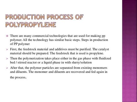 Industrial Processes For Synthesis Of Polypropylene