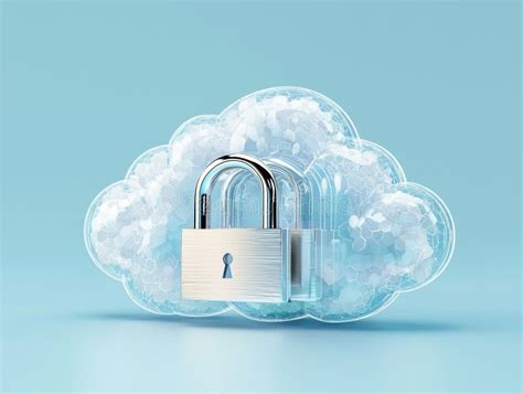Ensuring Cybersecurity With A Padlock On Digital Cloud Storage For Maximum Data Protection And