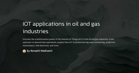 Iot Applications In Oil And Gas Industries