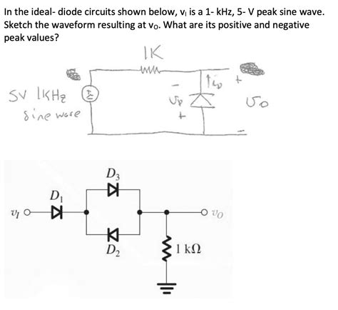 Solved Texts Please Complete For Both Circuits In The Ideal Diode