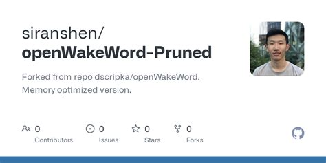 GitHub Siranshen OpenWakeWord Pruned Forked From Repo Dscripka OpenWakeWord Memory Optimized
