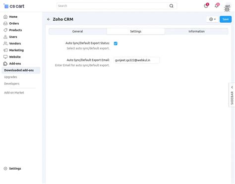 CS Cart Zoho Integration CRM Connector