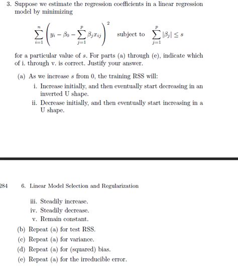 Solved 3 Suppose We Estimate The Regression Coefficients In