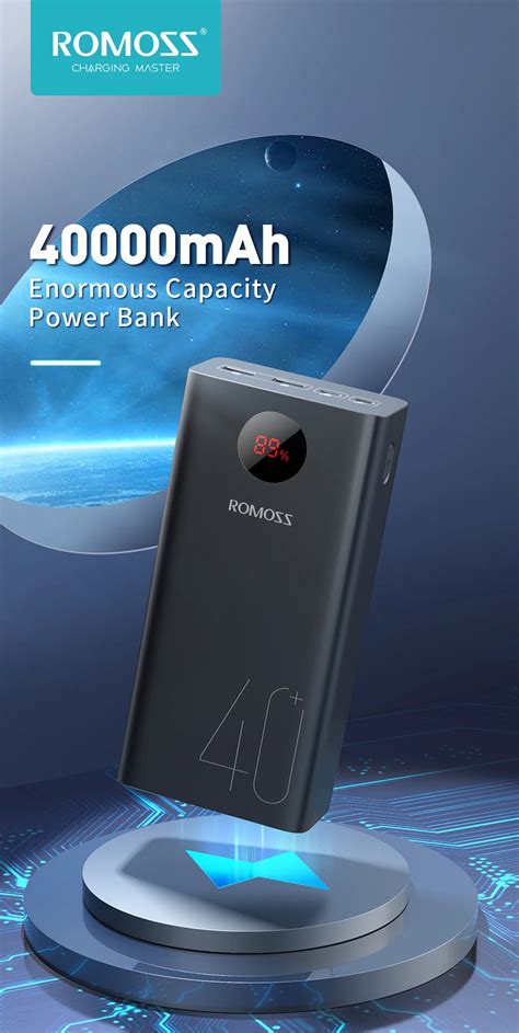 ROMOSS 40000mAh Power Bank быстрая зарядка QC18W портативный ...