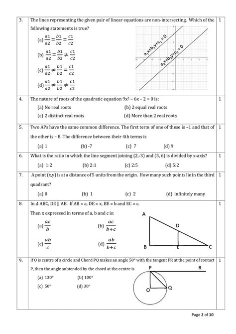 Cbse Class 10 Maths Sample Question Paper 2023 24 With Solutions Cbse Guidance