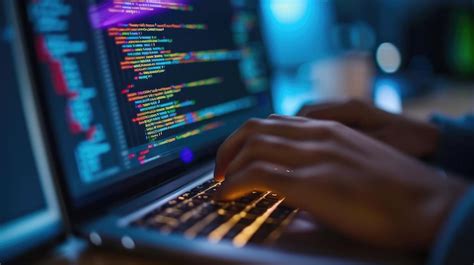 Programmer Immersed In Late Night Coding Session Aig Premium Ai